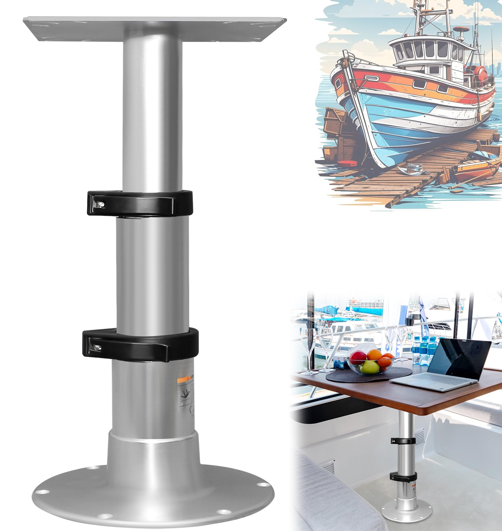 Adjustable RV Table Pedestal Stand Leg with Gas Lift, 3 Levels ...