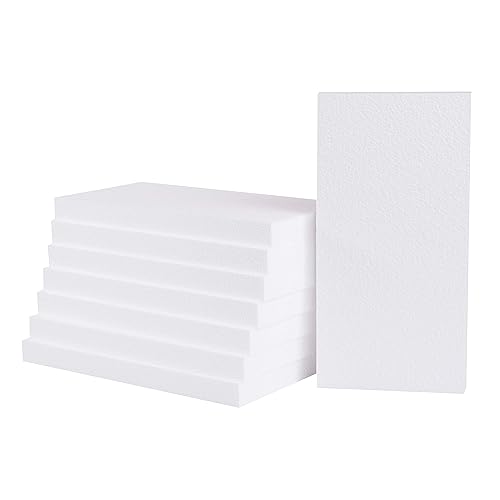 Silverlake Craft Foam Block - 8 Pack of 6x12x1 EPS Polystyrene Blocks ...
