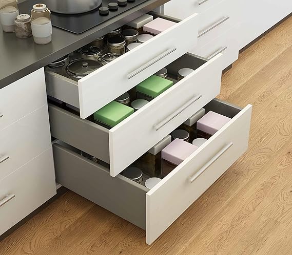 Grey Slim Kitchen Tandem Drawer Set 35 Kg Soft Close 20"X4": Amazon.in ...