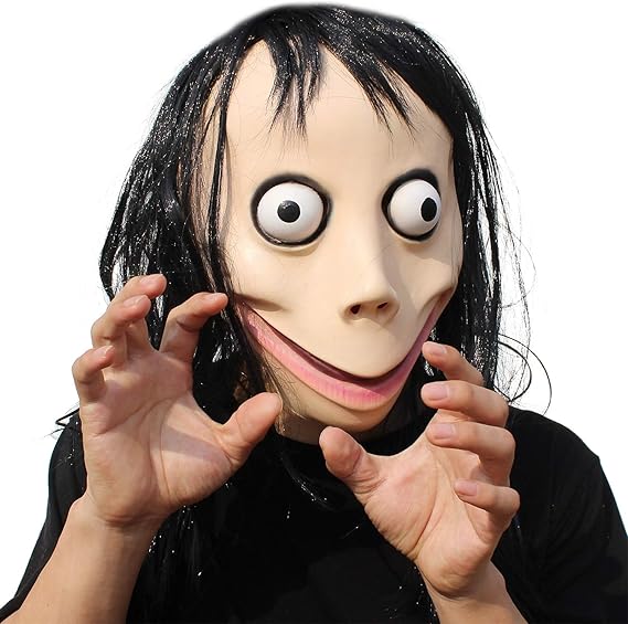 Amazon.com: PartyHop - Momo Scary Mask - Creepy Halloween Latex Cosplay ...