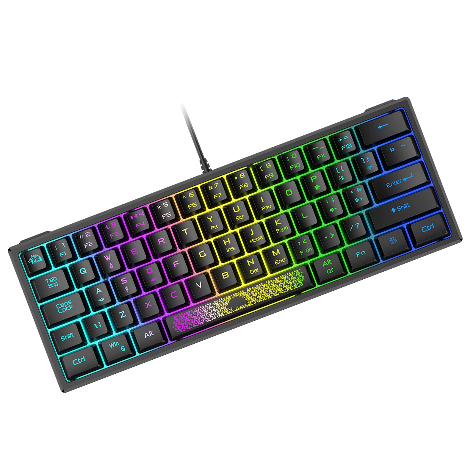 Mua K61 60% Gaming Keyboard Mini Portable with Rainbow RGB Backlit ...