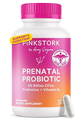Pink Stork Prenatal Probiotics for Women - 50 Billion CFU, Vitamin B6 ...