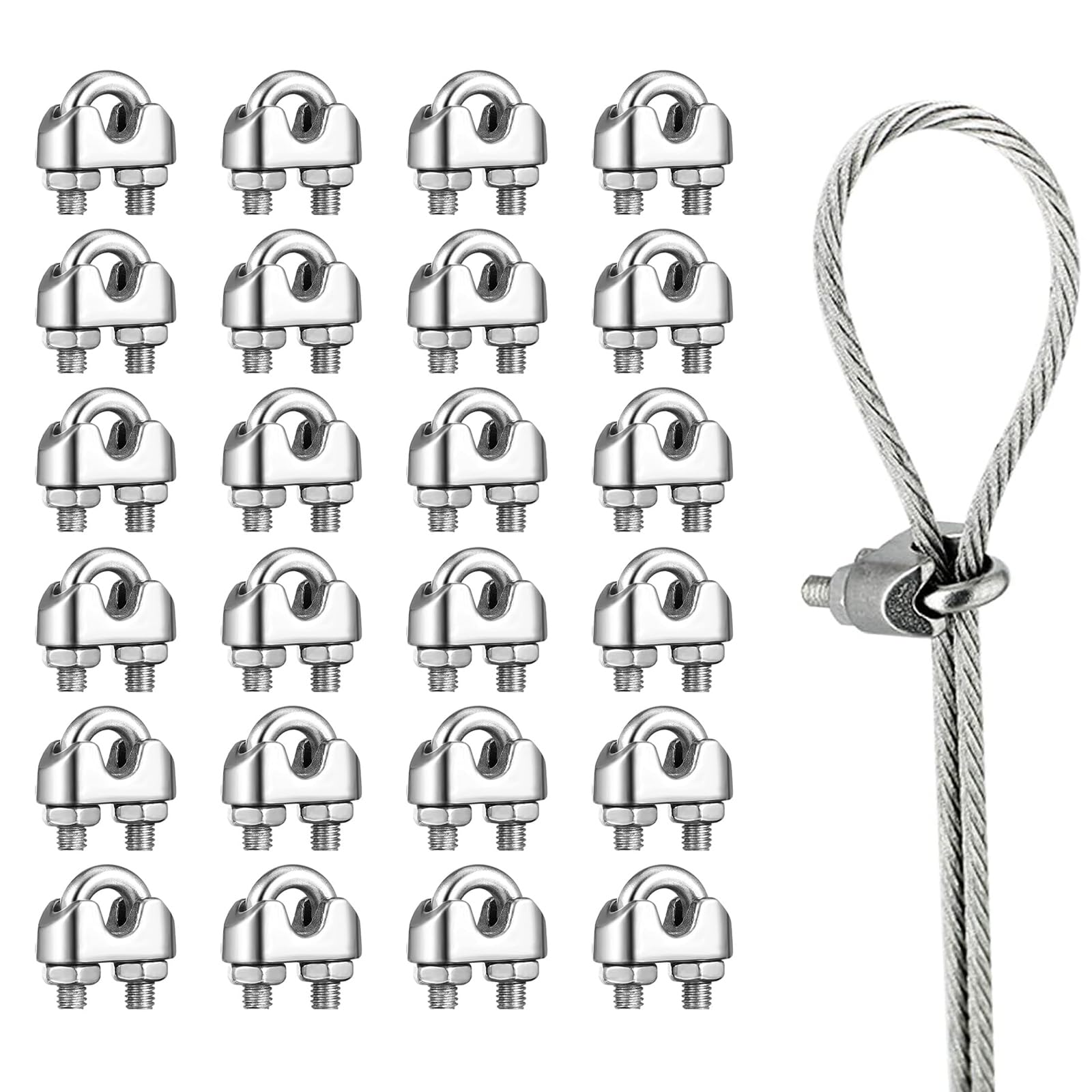 Mua Ailenlan Wire Clips, Wire Rope Clips, M3 Stainless Steel, 24 Pieces ...
