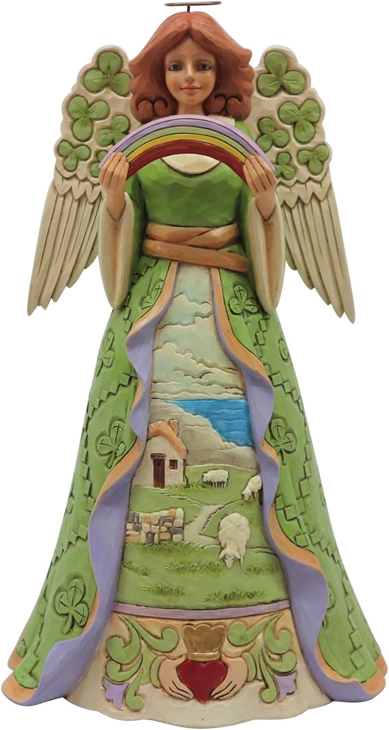 Amazon.com: Enesco Jim Shore Heartwood Creek Irish Angel with Shamrock ...