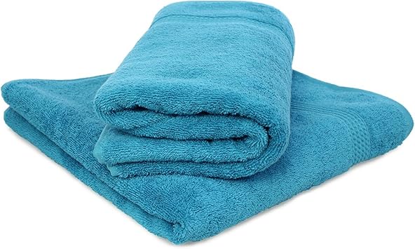Pourtous Handtuch-Set, ausbleichsicher, 2 Badehandtücher Türkis 100% ...