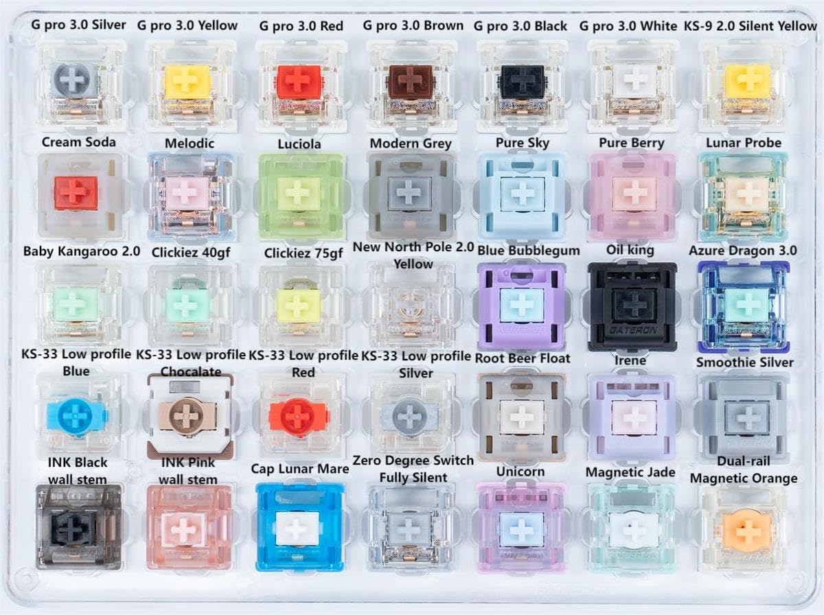 GATERON Keyboard Switches Tester Milky Yellow Pro Azure Dragon V3 Oil ...