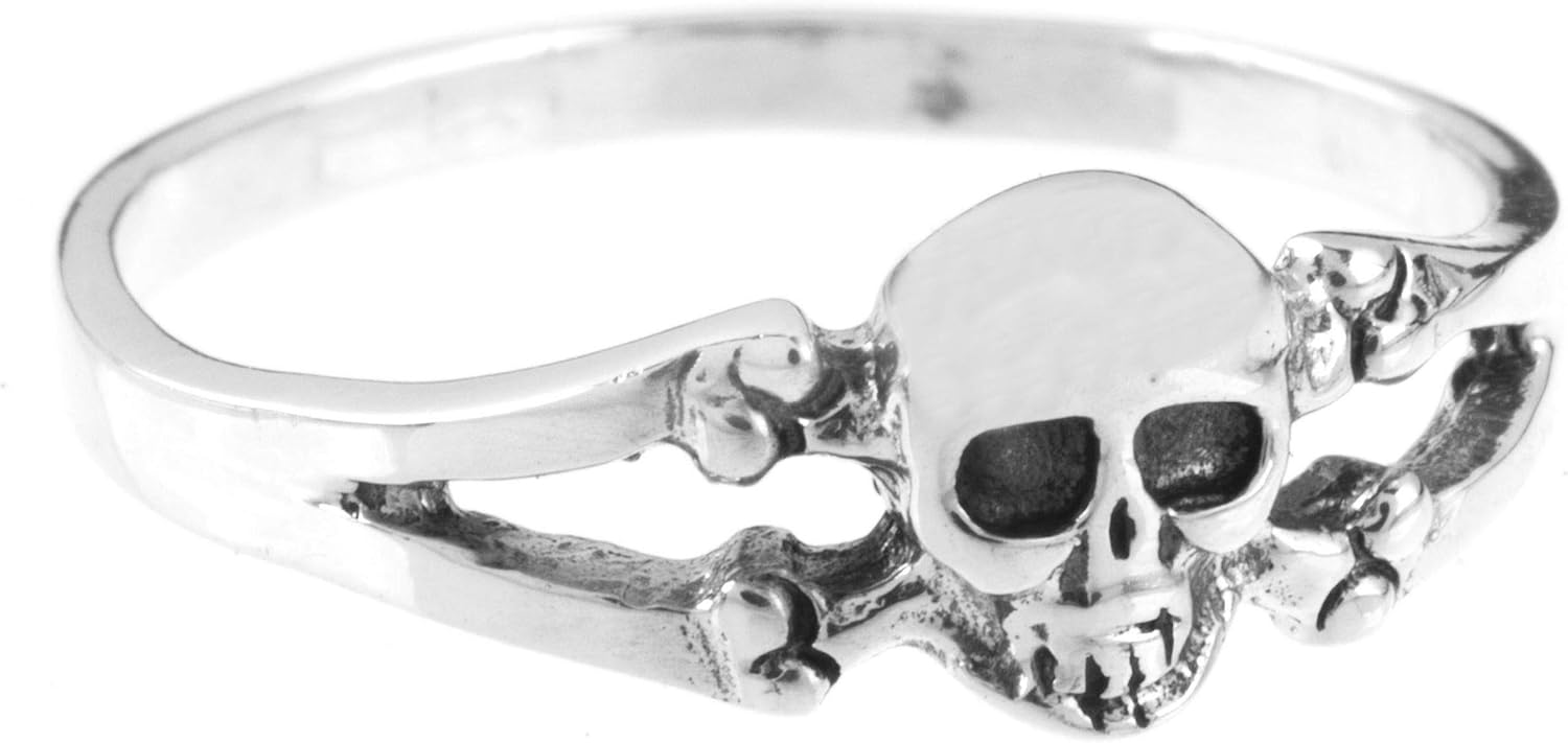 Windalf Damen Hexen-Ring SKULT 7 mm Kleiner Totenkopf Alchemisten ...