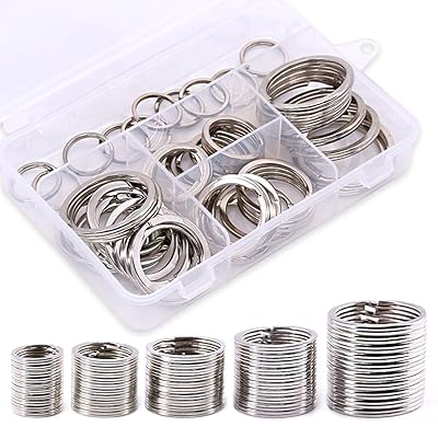 Buy Swpeet 60 Pcs Assorted Multi-Purpose Metal Keychain Rings Split ...