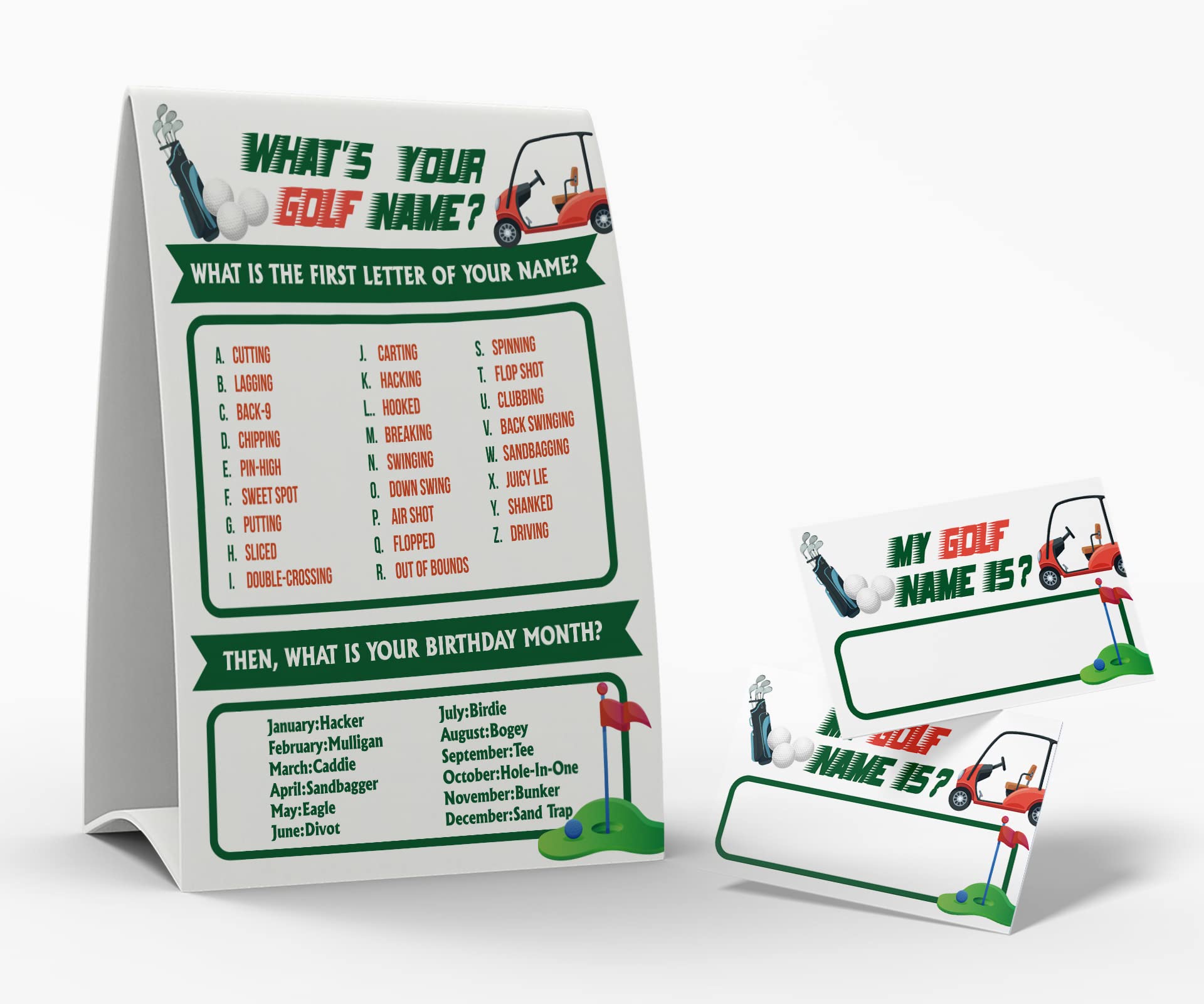 Mua What's Your Golf Name Game, 1 Golf Theme Sign and 50 Name Tag ...