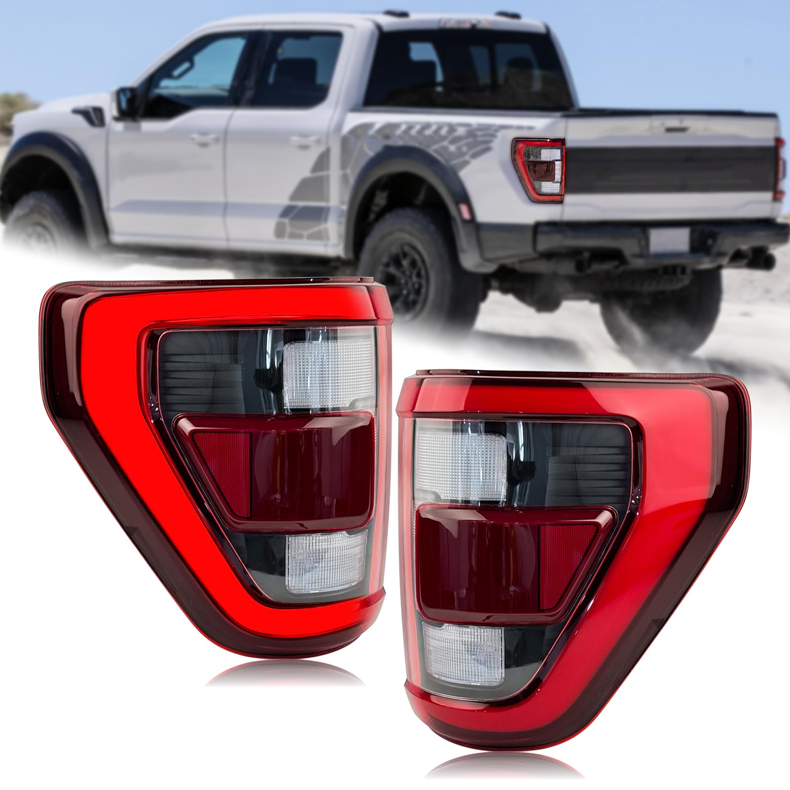 Duolctrams Halogen Upgrade Raptor Style FULL LED Pair Black Bezel Tail ...