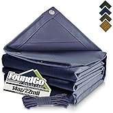 FoundGo Canvas Tarp 10x12ft Heavy Duty Waterresistant Tarps with Grommets, UV Resistant, 22 Mil ...
