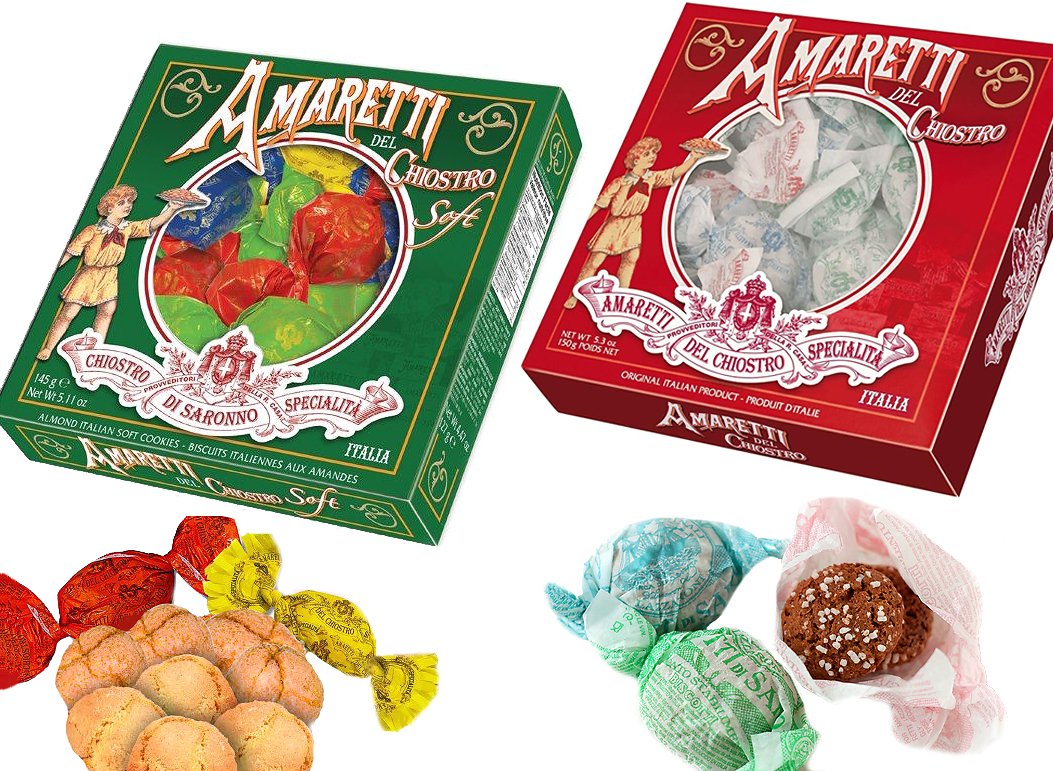 Italian Soft Amaretti and Italian Crunchy Amaretti - 295g Twin Gift Set ...