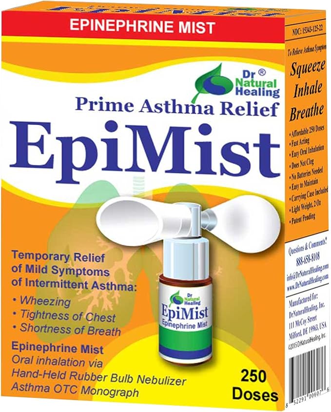 Amazon.com: Epinephrine Mist for Asthma OTC, 250 Inhalations - Asthma ...