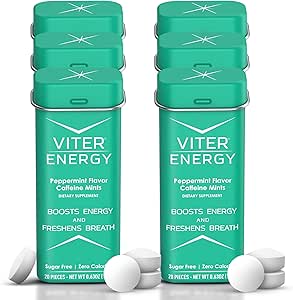 Amazon.com : Viter Energy Caffeinated Mints - 40mg Caffeine, B Vitamins ...