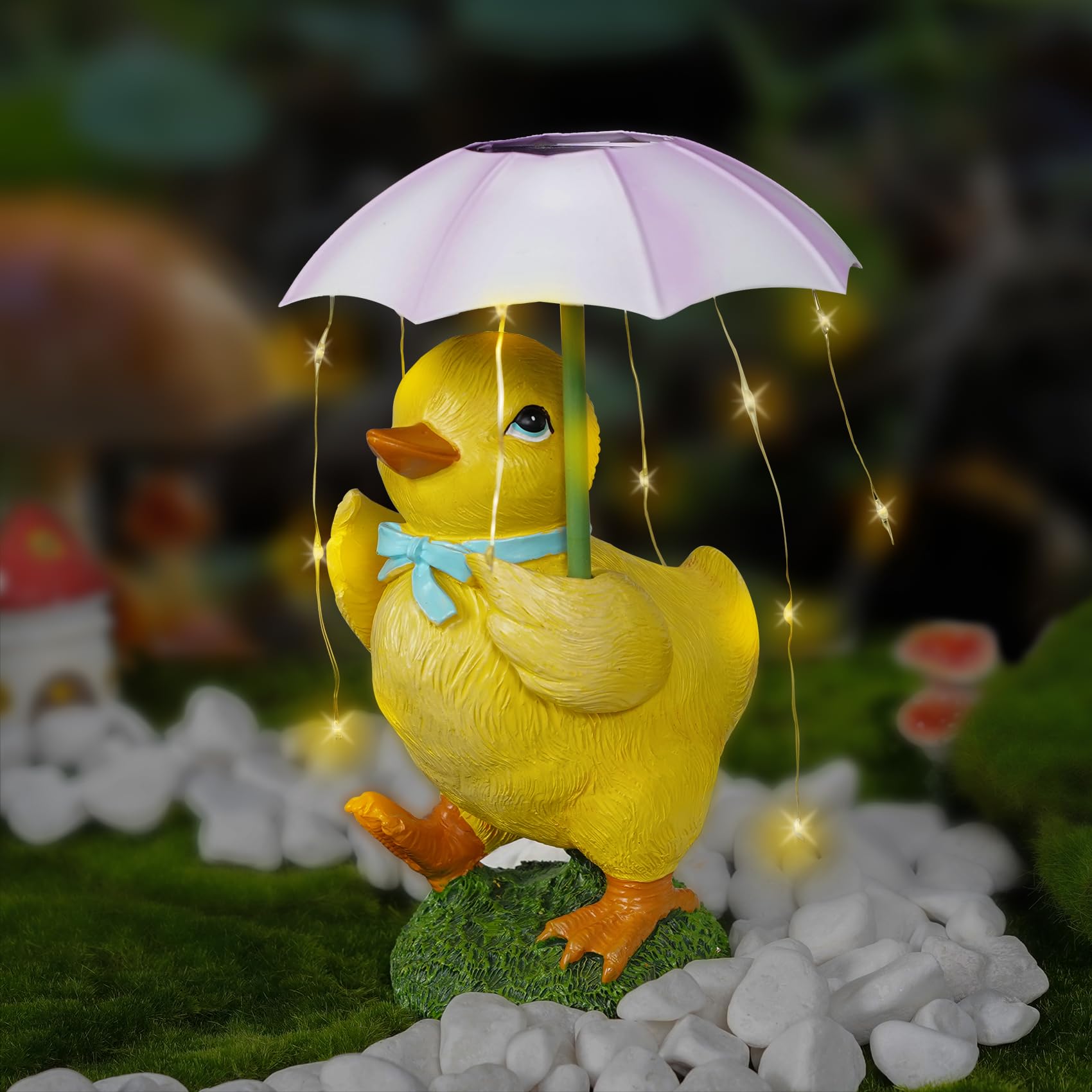 MININOVA Outdoor Decor Garden Statue Cute Duck Holding Umbrella ...