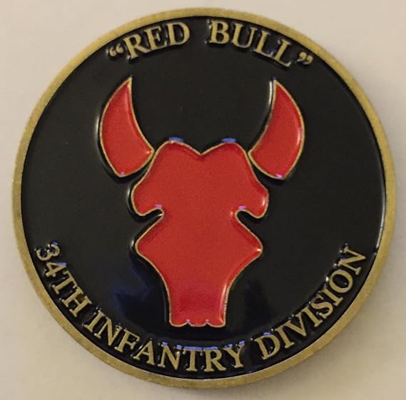 Amazon.com: 34th Infantry Division Red Bull Challenge Coin: Toys & Games