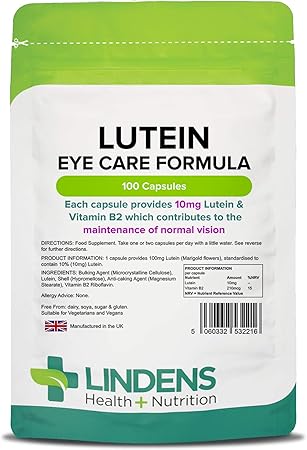 Lindens Lutein 10mg (Marigold Extract) Capsules | 100 Pack ...