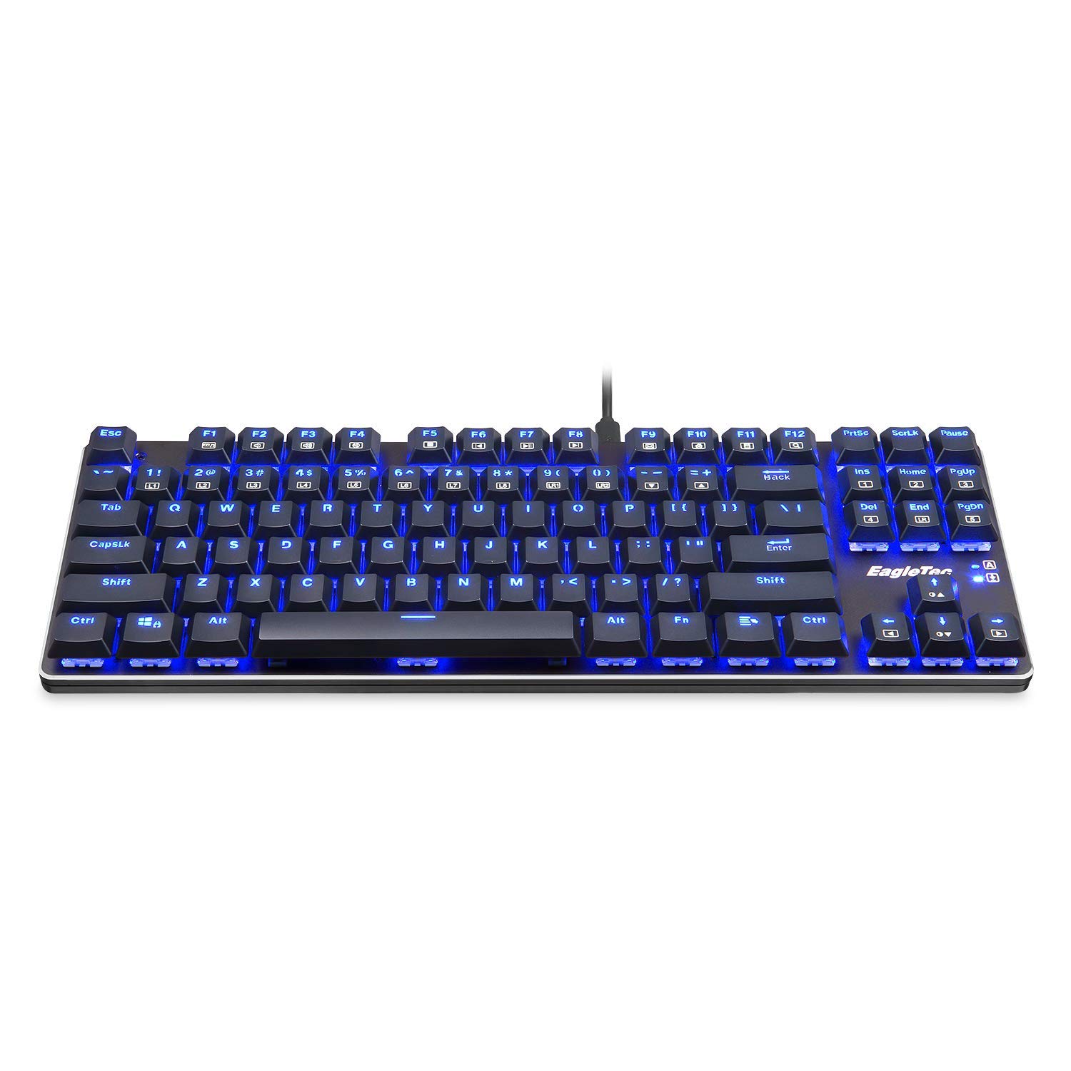 Mua イーグルテックKG060-BRブルーLEDバックライト付きメカニカルゲーミングキーボード、PCゲーマー用の静かなチェリーブラウン ...