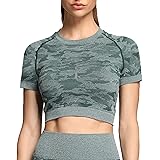 Amazon.com: Aoxjox Women's Workout Vital Short Sleeve Seamless Crop Top Yoga Gym Sport Shirts T ...