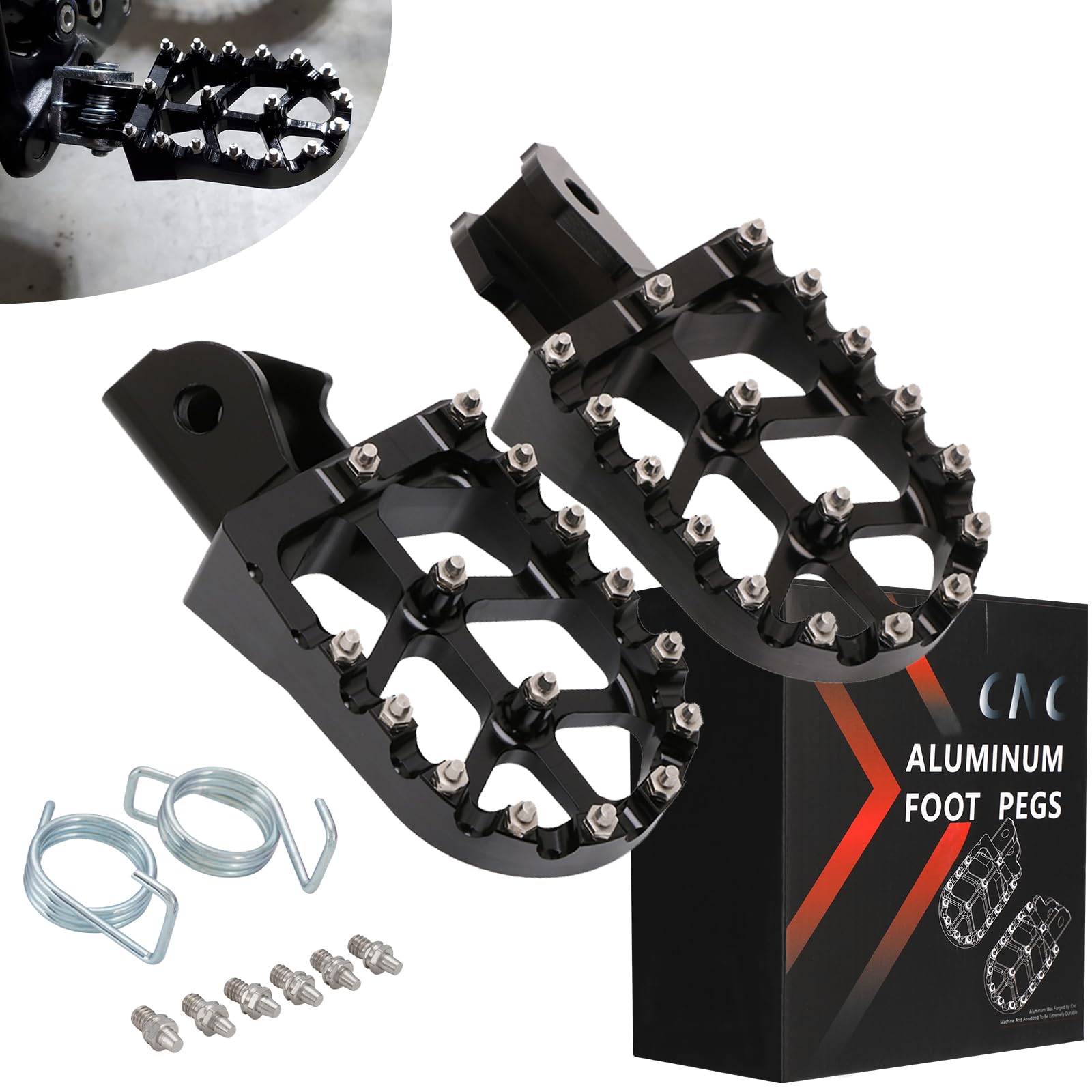 Mua JFG RACING Dirt Bike Foot Pegs with Springs,7075 Aluminum CNC ...