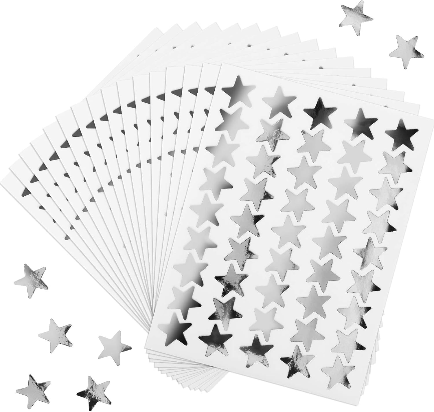 100 Sheets 4500 Counts Foil Star Stickers Reward Star Stickers Labels ...
