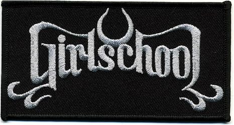 GIRLSCHOOL – Silver Logo Patch/Badge : Amazon.co.uk: Clothing