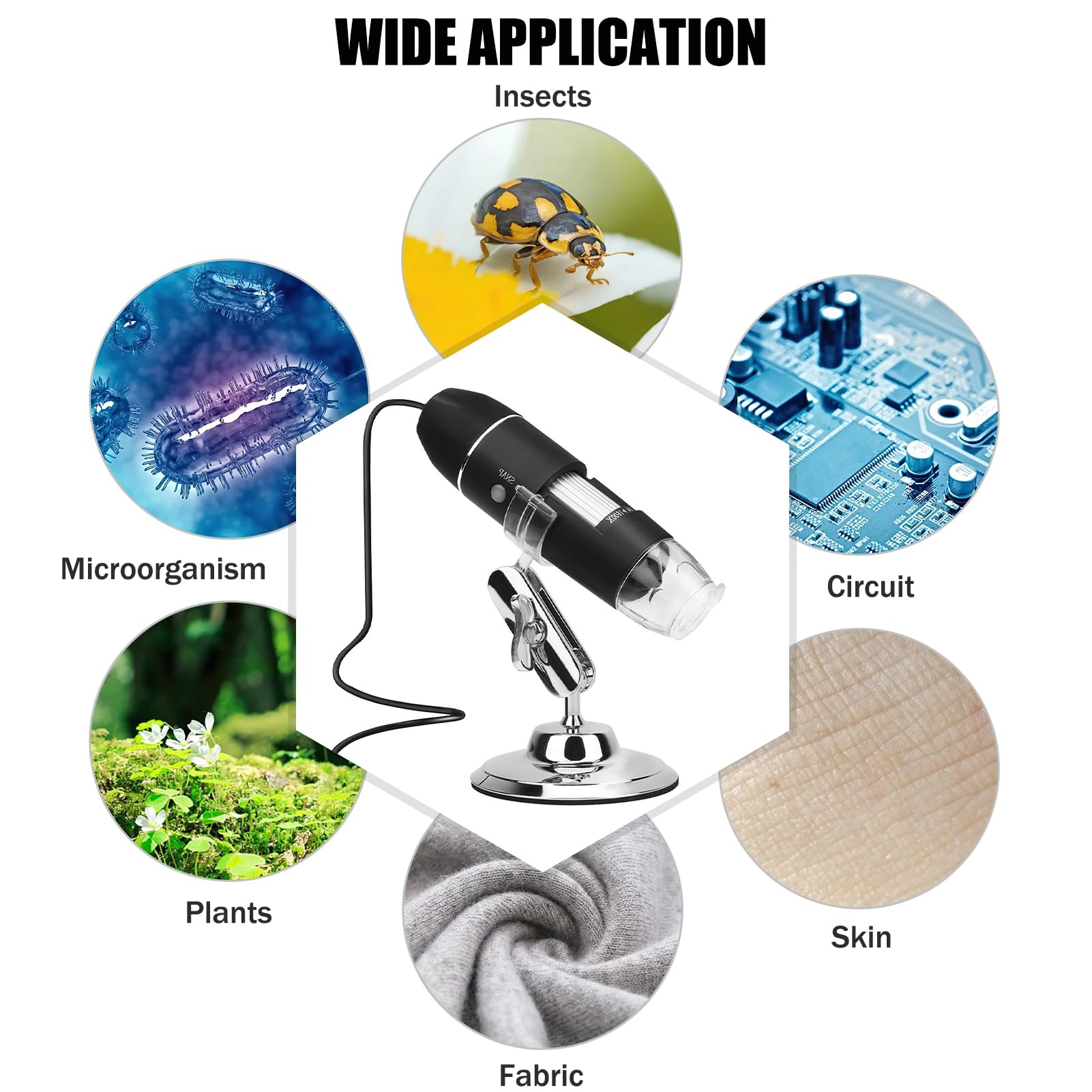 USB Digital Microscope Camera 50X To 1600X LED Microscope HD Handheld ...