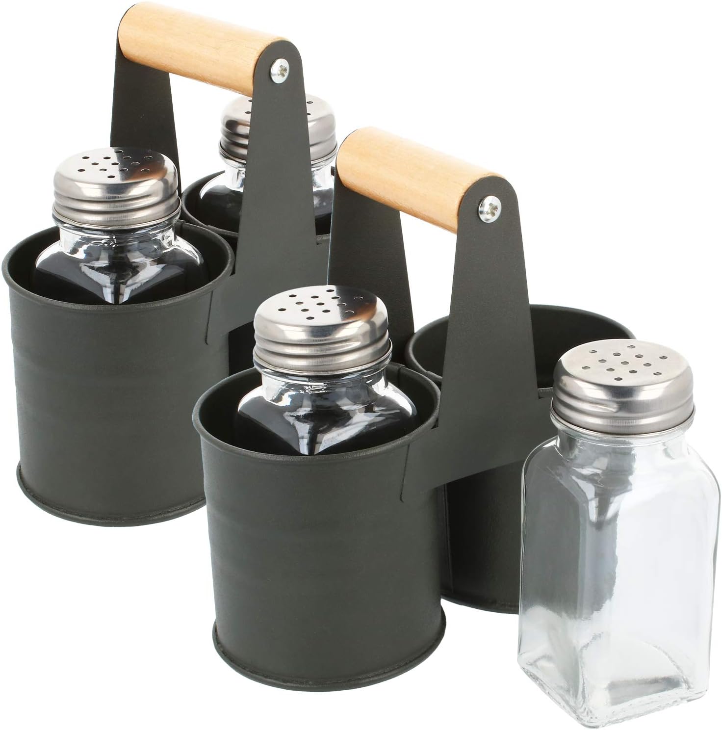 com-four® 6-Piece Spice Shaker Set Made of Glass - Salt and Pepper ...