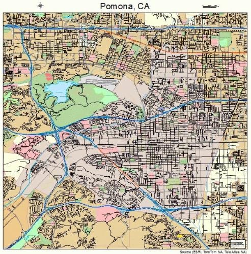 Amazon.com: Large Street & Road Map of Pomona, California CA - Printed ...