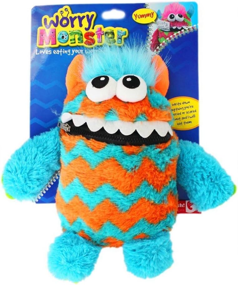 Lizzy LARGE WORRY MONSTER Kids Soft Plush Teddy Eats Worry Notes Feed ...