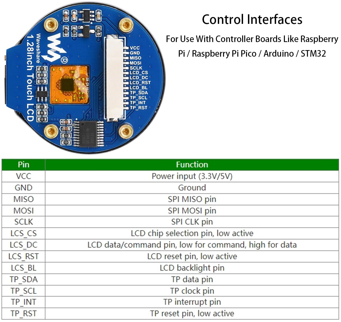 Mua 1.28inch Round LCD with Touch Panel,240×240 IPS Screen Display ...