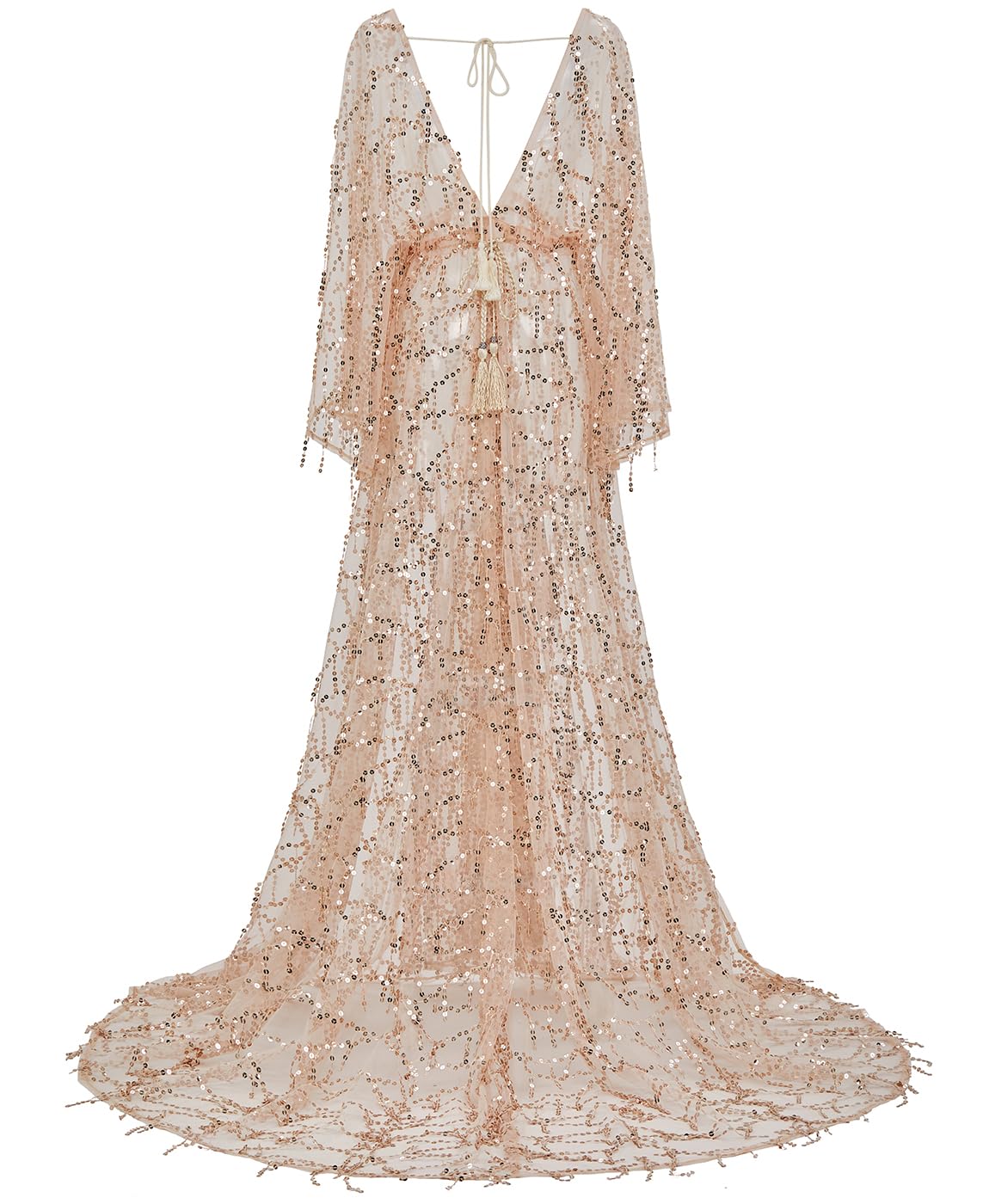 PLUVIOPHILY Sequin Maternity Dress Robe for Photo Shoot Baby Shower ...