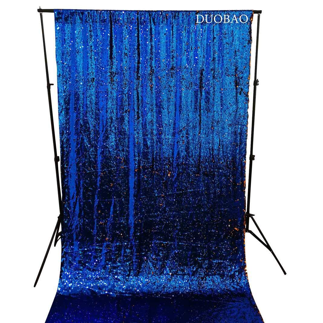 Royal Blue To Orange Sequin Backdrop 8FTx8FT Shower Curtain Set ...