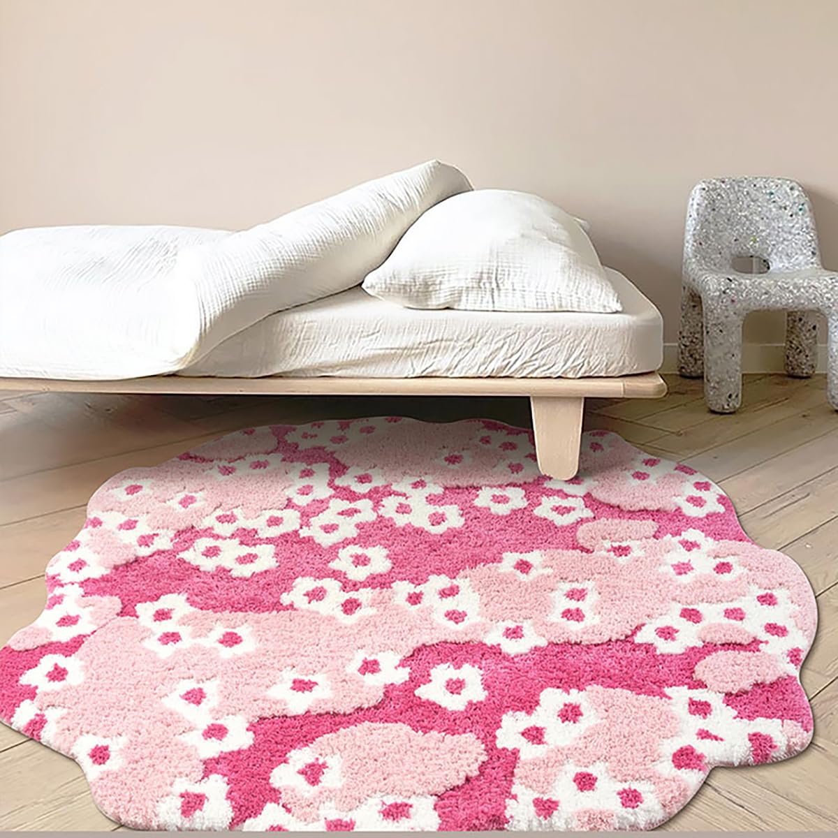 Moss Rug 3D Stereo Irregular Rug Nature Flowers Daisy Moss Rug for ...