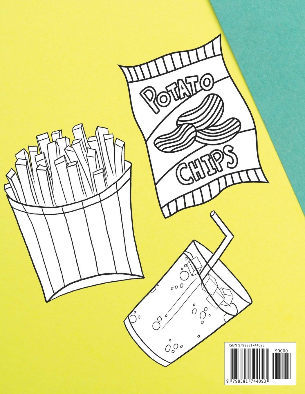 Mua The 100 Pages Junk Food Coloring Book: French Fries,Pizza,Taco ...