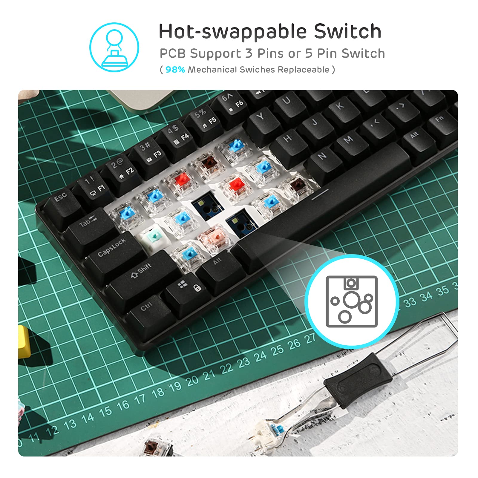 Mua RK68 Wireless Hot Swappable 65% Mechanical Keyboard, 68 Keys ...