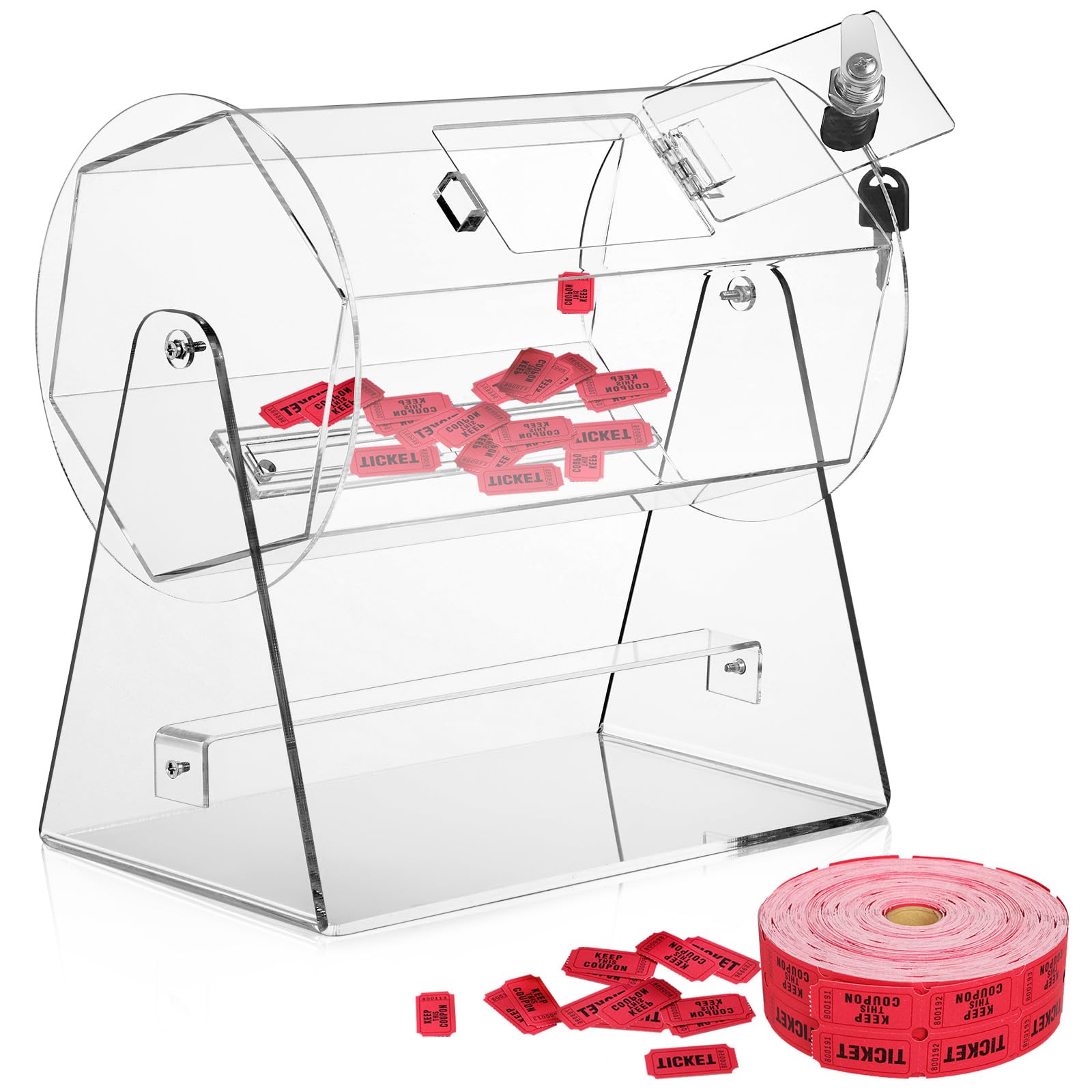 MILADO Raffle Drum, Acrylic Raffle Ticket Spinner, Raffle Ticket Drum ...