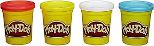 Amazon.com: Hasbro Play-Doh 4-Pack of Colors 16 Ounce Total - Red ...