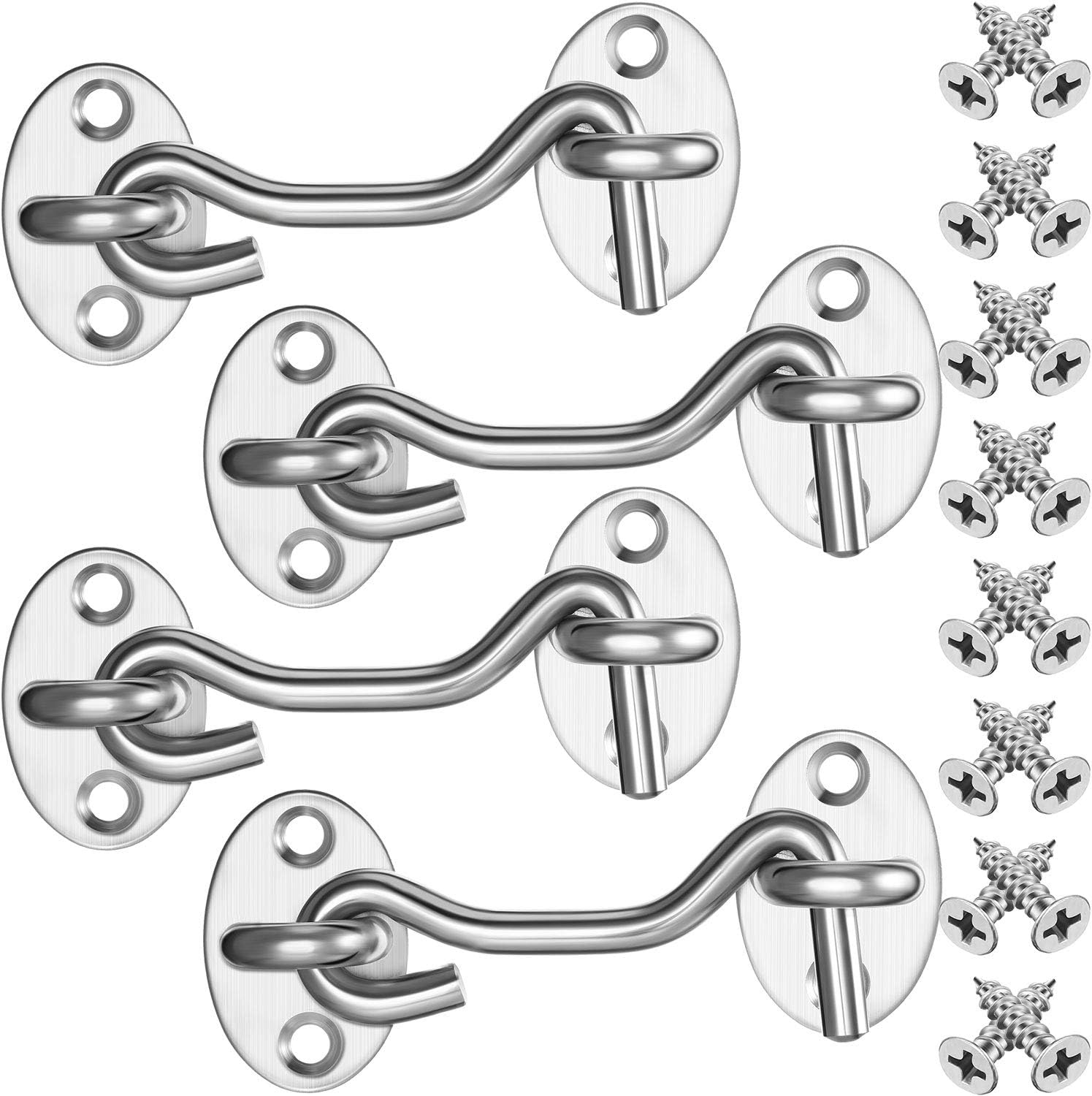 Cabin Hook Eye Latch 4 Inch Heavy Duty Lock Hook and Eye Latch Solid ...