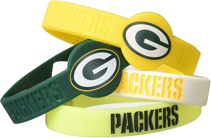 NFL Green Bay Packers Silicone Bracelets, 4-Pack: Amazon.co.uk: Sports ...