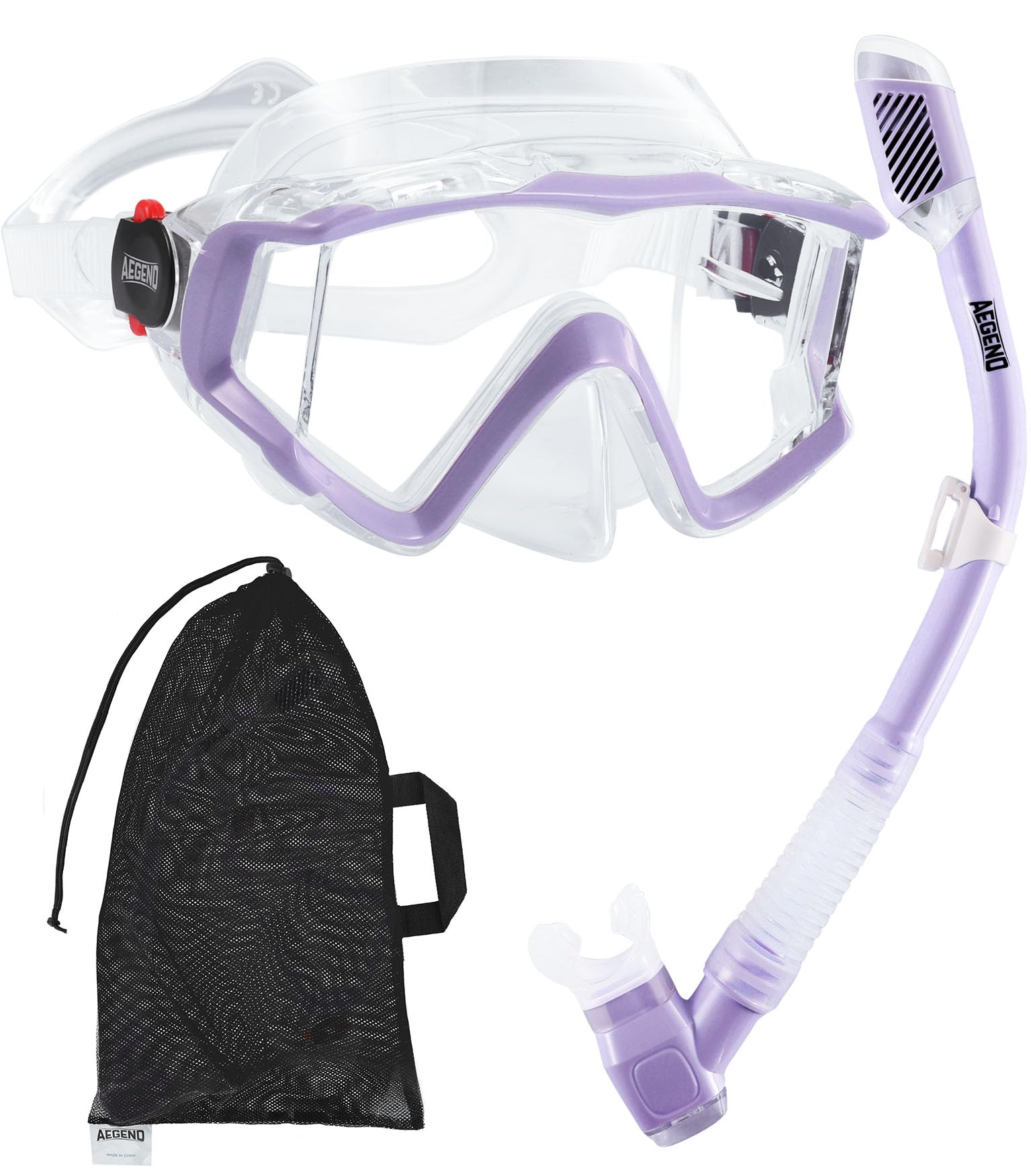 Aegend Snorkeling Gear for Adults, Dry Snorkel Set Panoramic View ...
