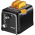 Amazon.com: RAMJOY Black Toaster 2 Slice, Extra Wide Slot Toaster for ...