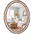 Amazon.com: sawsile 24x30'' Rustic Oval Wood Mirror,Decorative ...