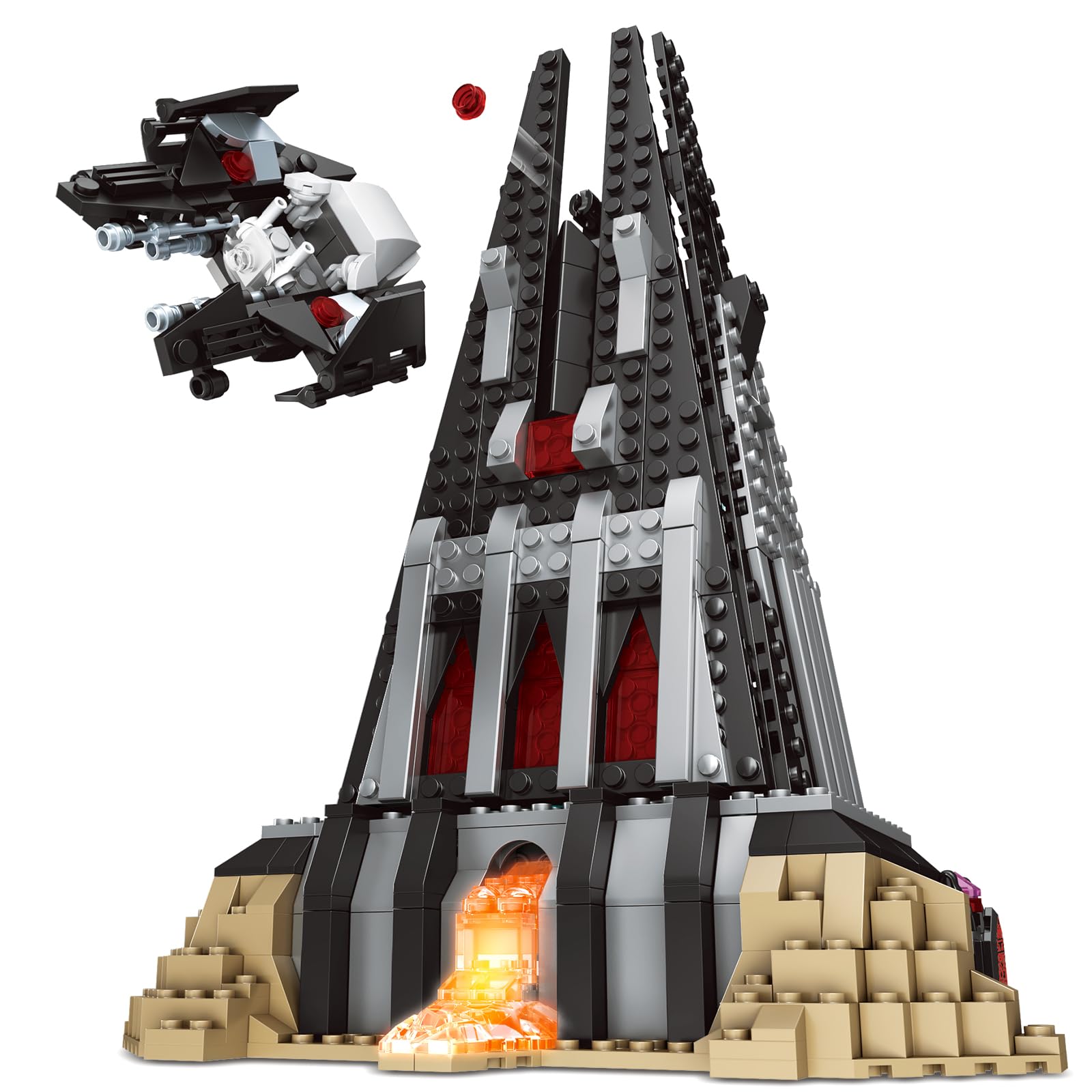 TOY PLAYER Space Wars Black Castle Building Set with Tie Advanced ...