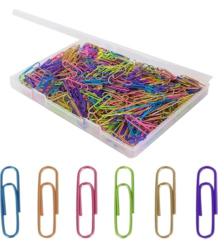 Multicolor Plastic-coated Paper Clips Pack Of 80 50mm X Office Vinyl ...