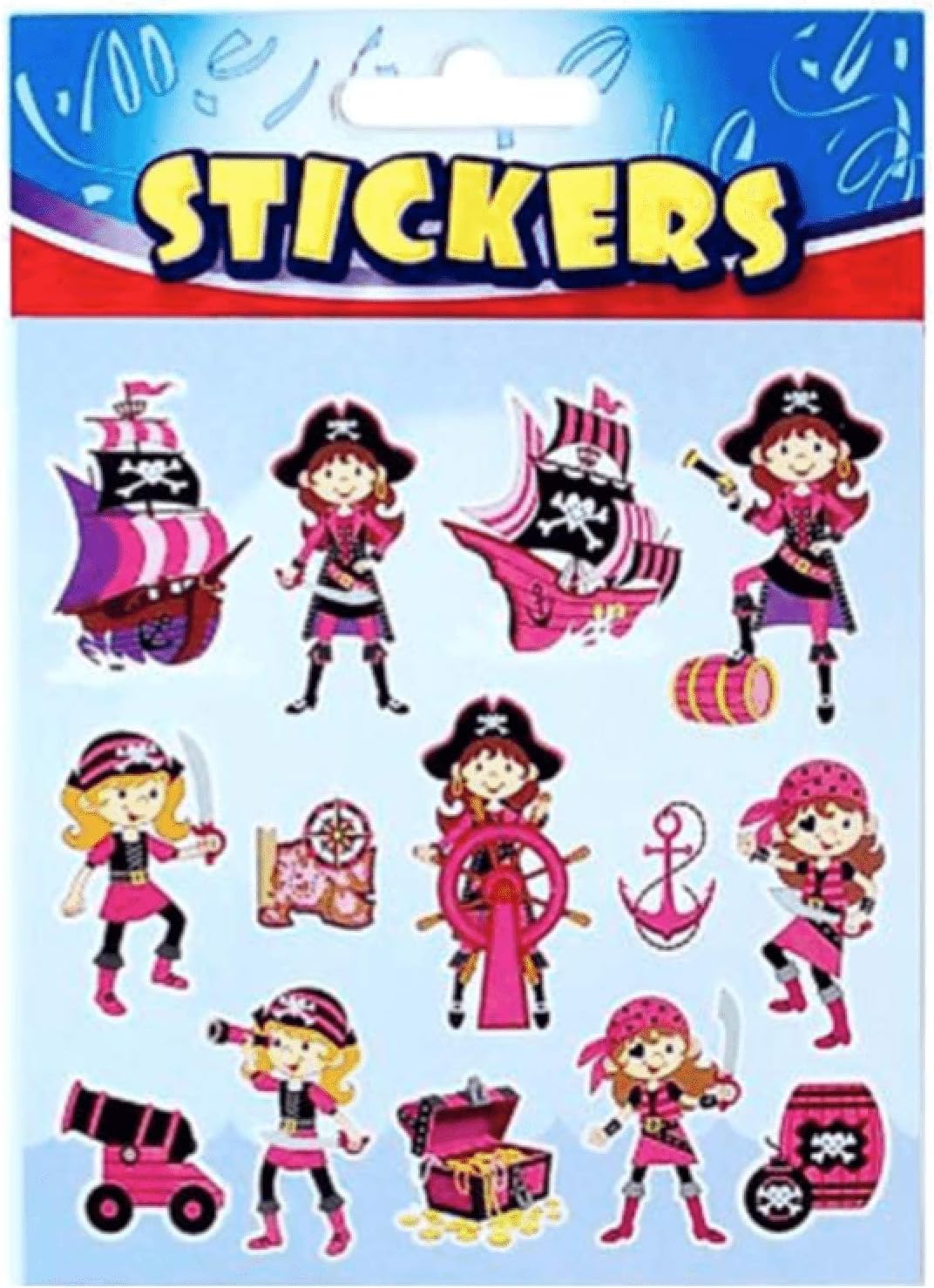 12 x Pink Pirate Sticker Sheets – BigaMart