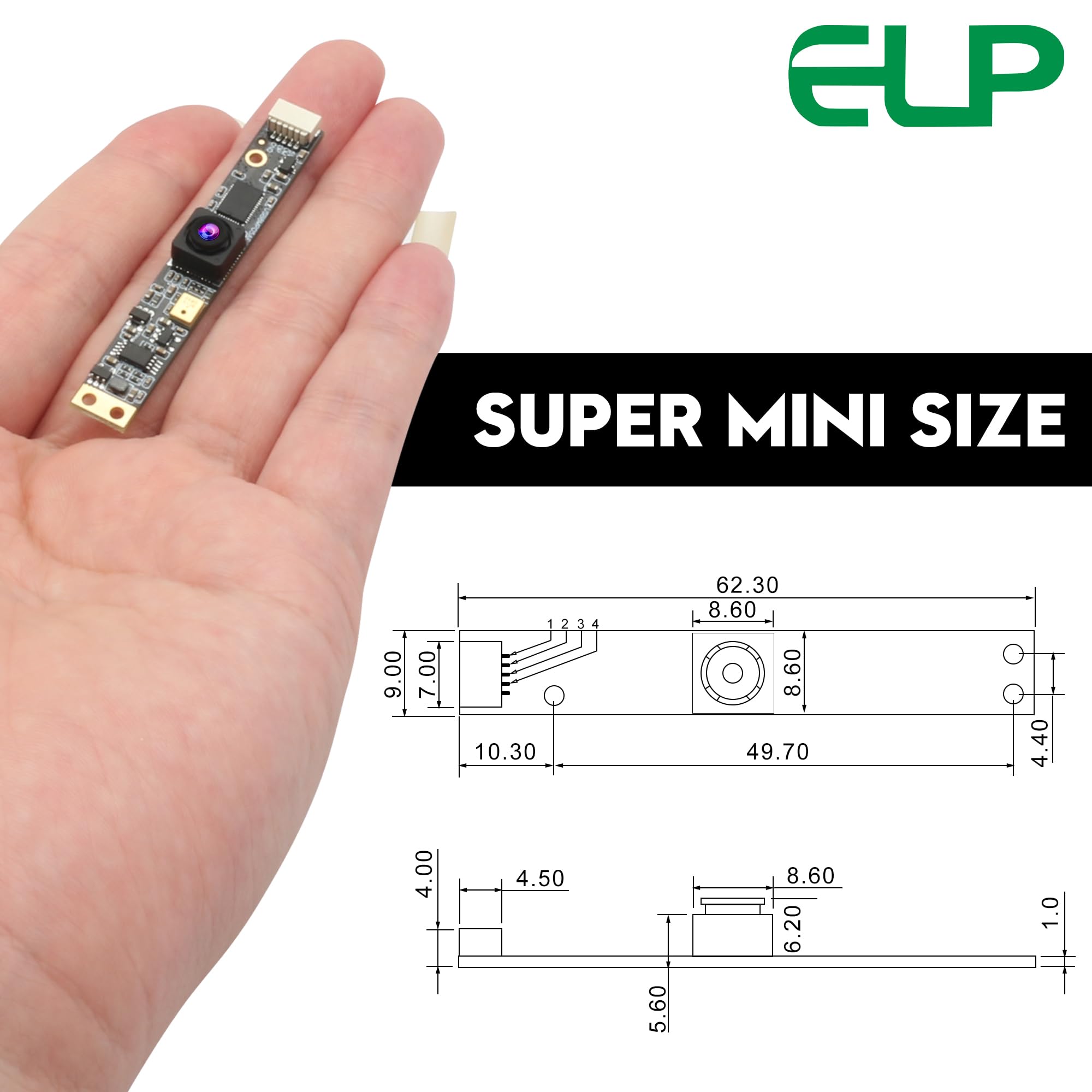 ELP 8mp USB Camera Module With Microphone 4K PC Camera For Computer ...