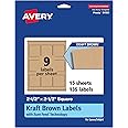 Amazon.com : Avery Kraft Brown Square Labels, Sure Feed Technology, 2.5 ...
