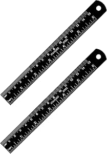 Stainless Steel Ruler and Metal Rule Kit with Conversion Table (6 Inch ...