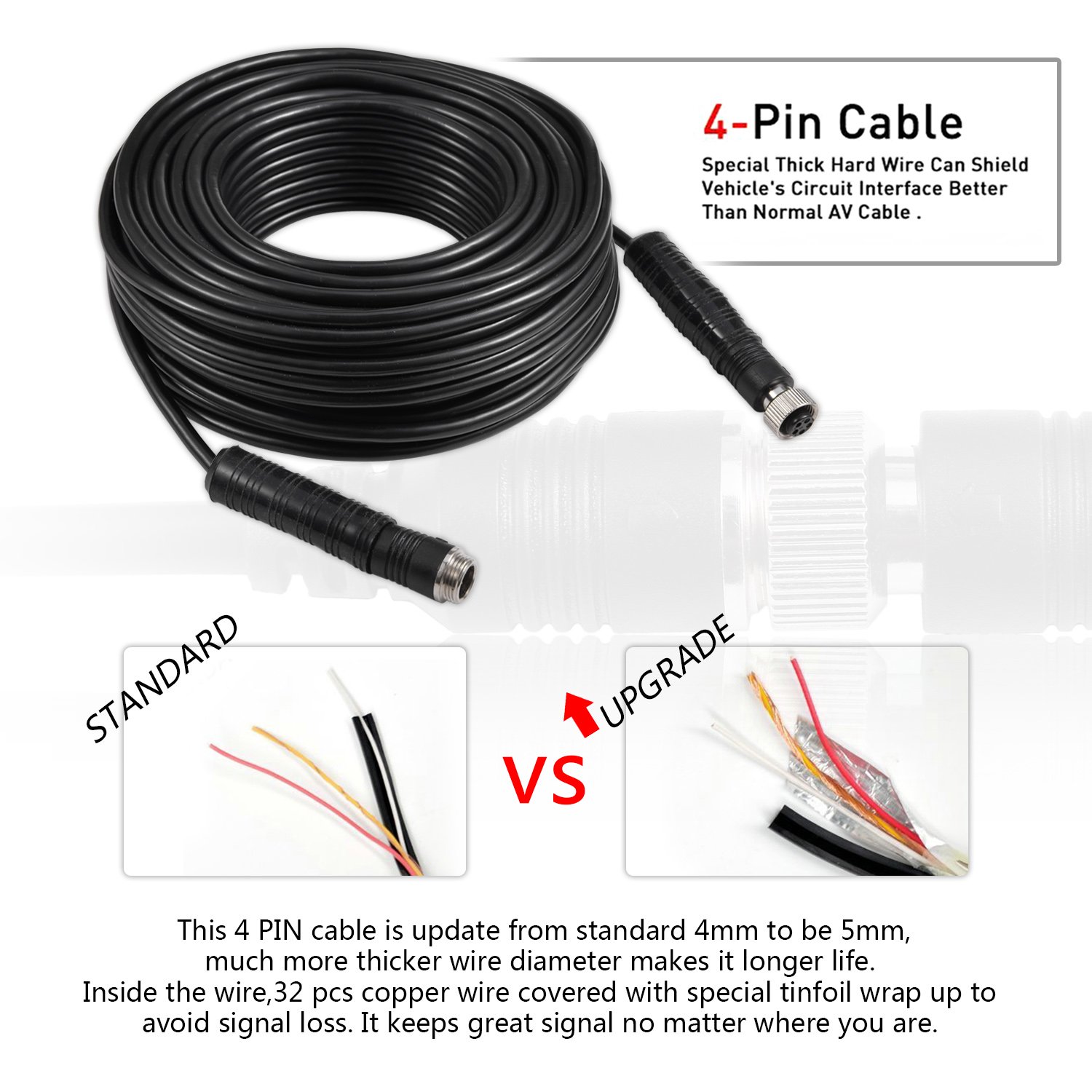 Mua DALLUX Backup Camera Cable 4PIN Video Power Aviation Extension Wire ...